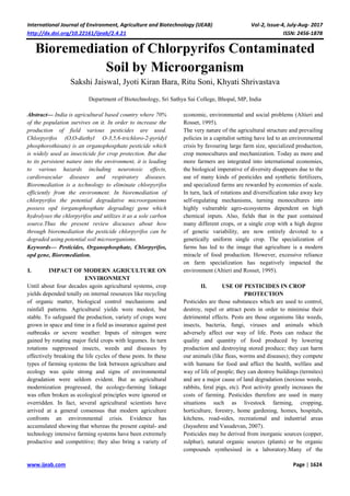 Bioremediation of Chlorpyrifos Contaminated Soil by Microorganism | PDF | Agriculture | Industries