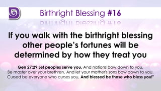 21 Blessings Of A Birthright | PPSX