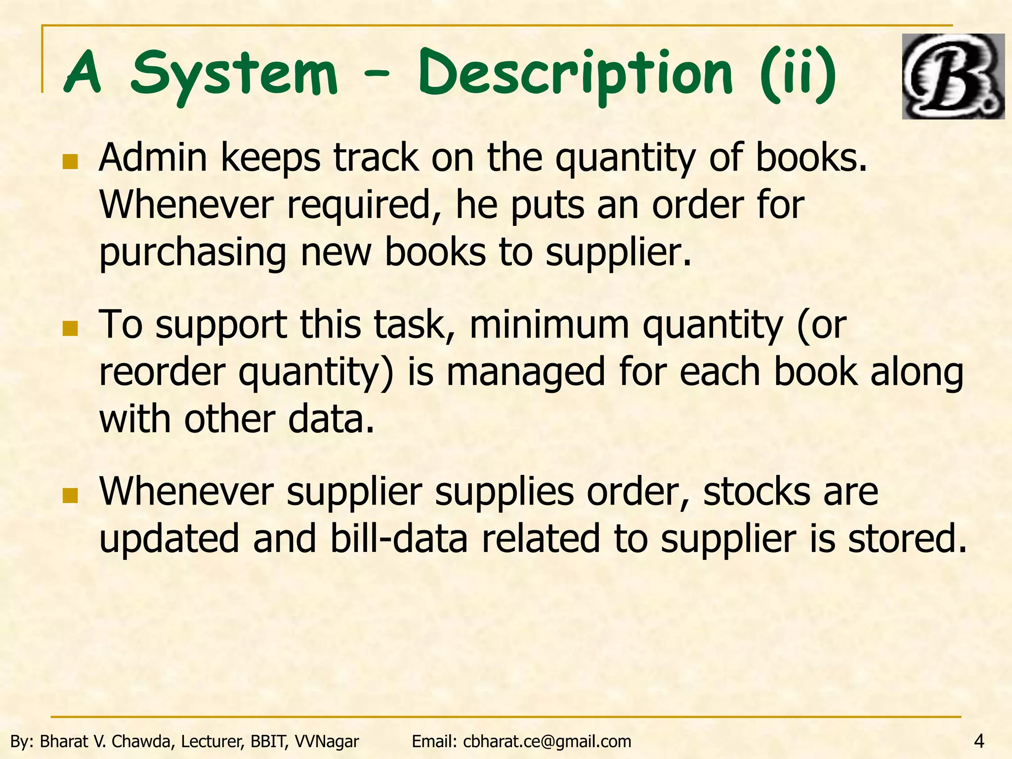 Book Store Management System - Database Design - 2021 | PPT