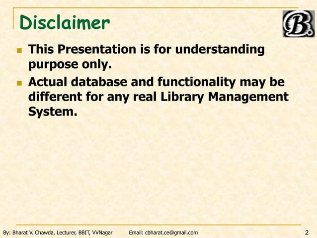 Book Store Management System - Database Design - 2021 | PPTX