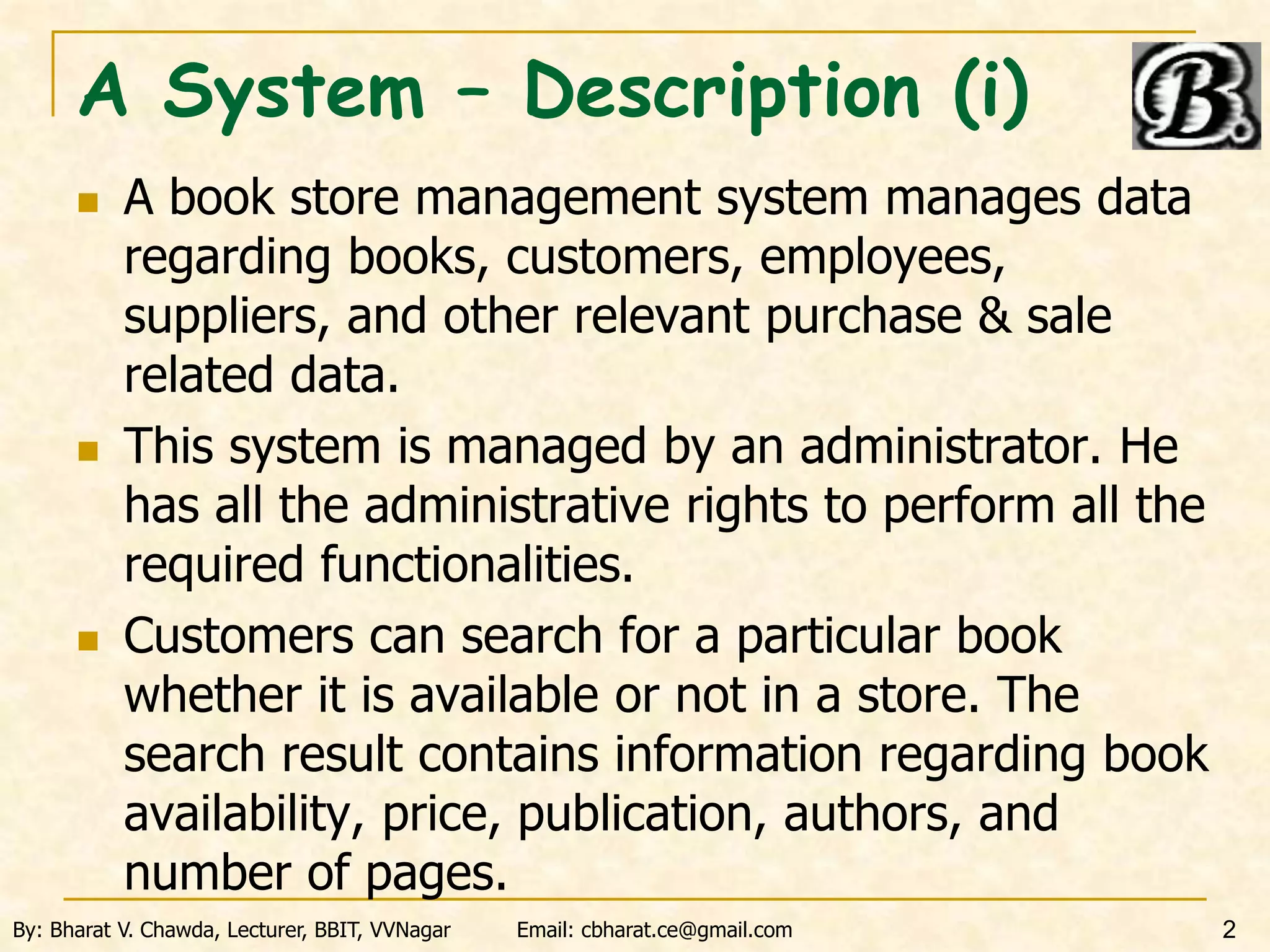 Book Store Management System - Functional Requirements - 2021 | PPTX