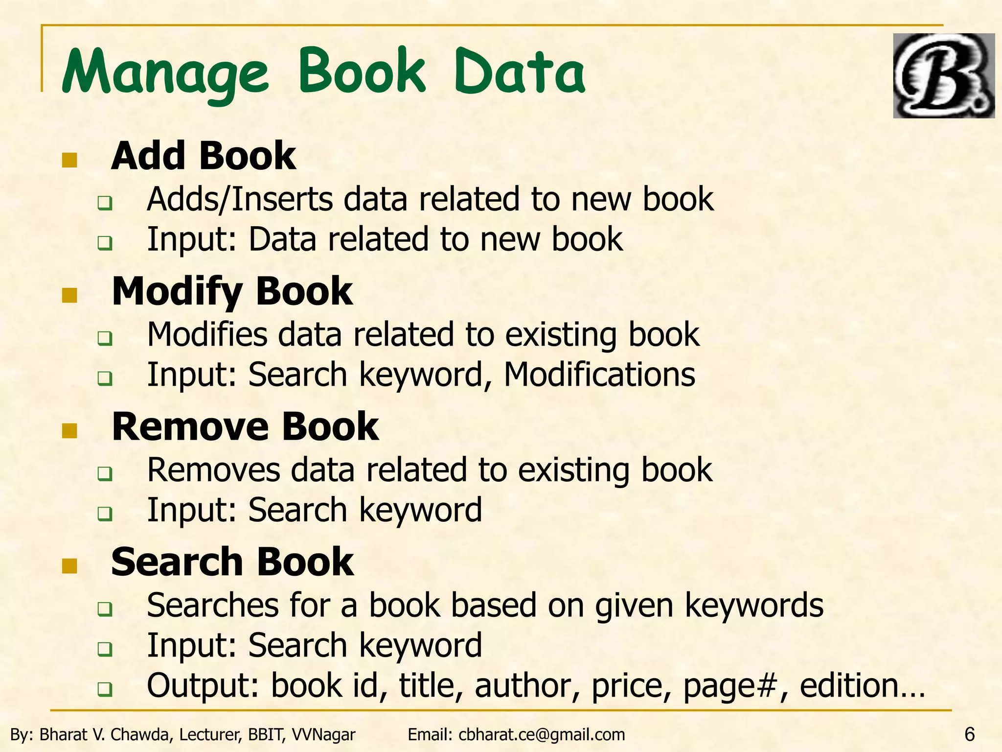 Book Store Management System - Functional Requirements - 2021 | PPTX