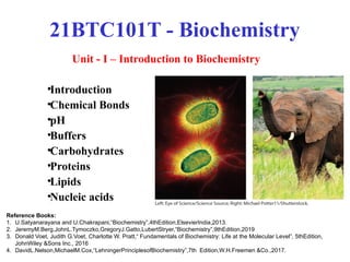 21BTC101T - Biochemistry -Unit - I.pptxx | PPTX