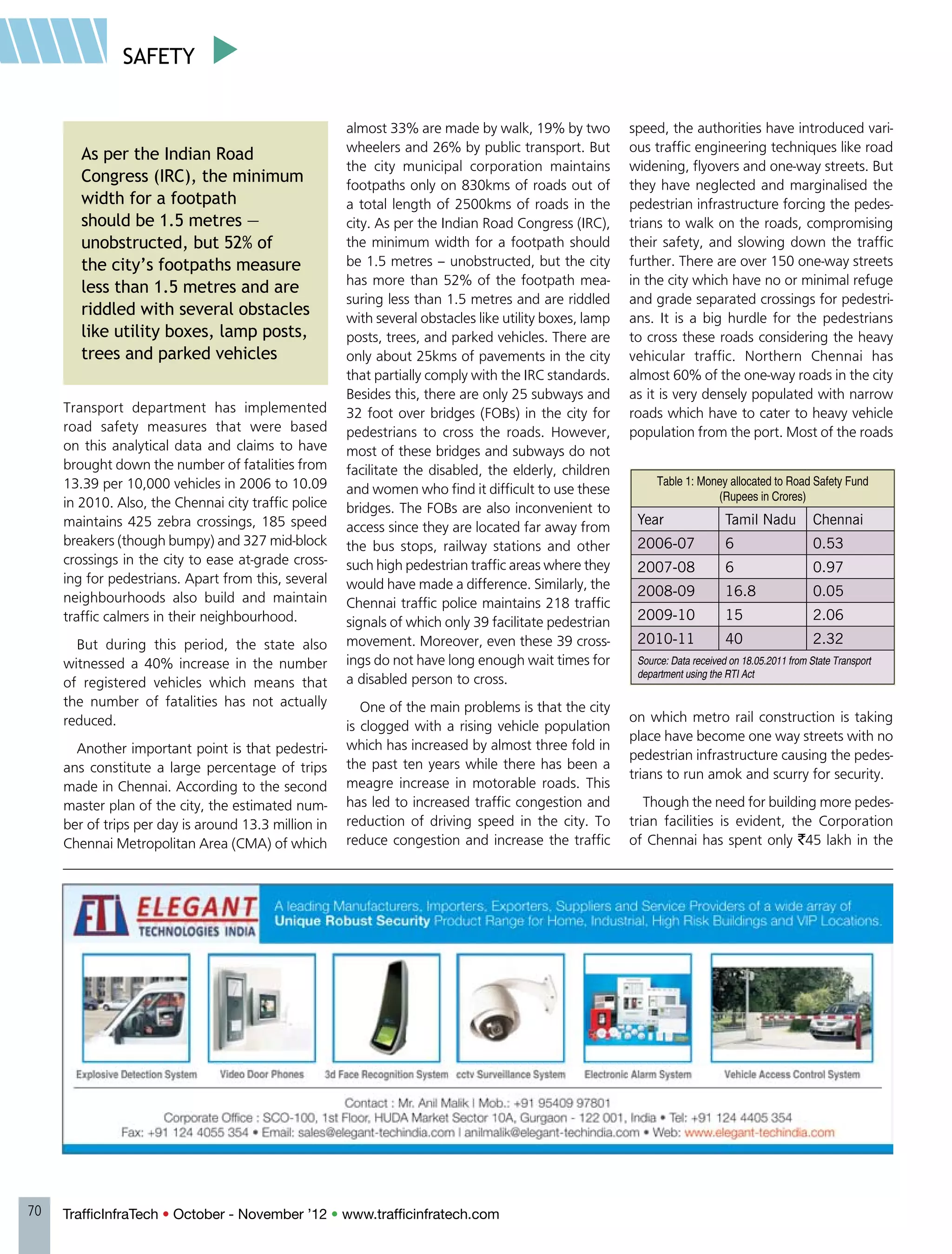 For A Safe and Sustainable Chennai Pedestrian Safety is the Key | PDF