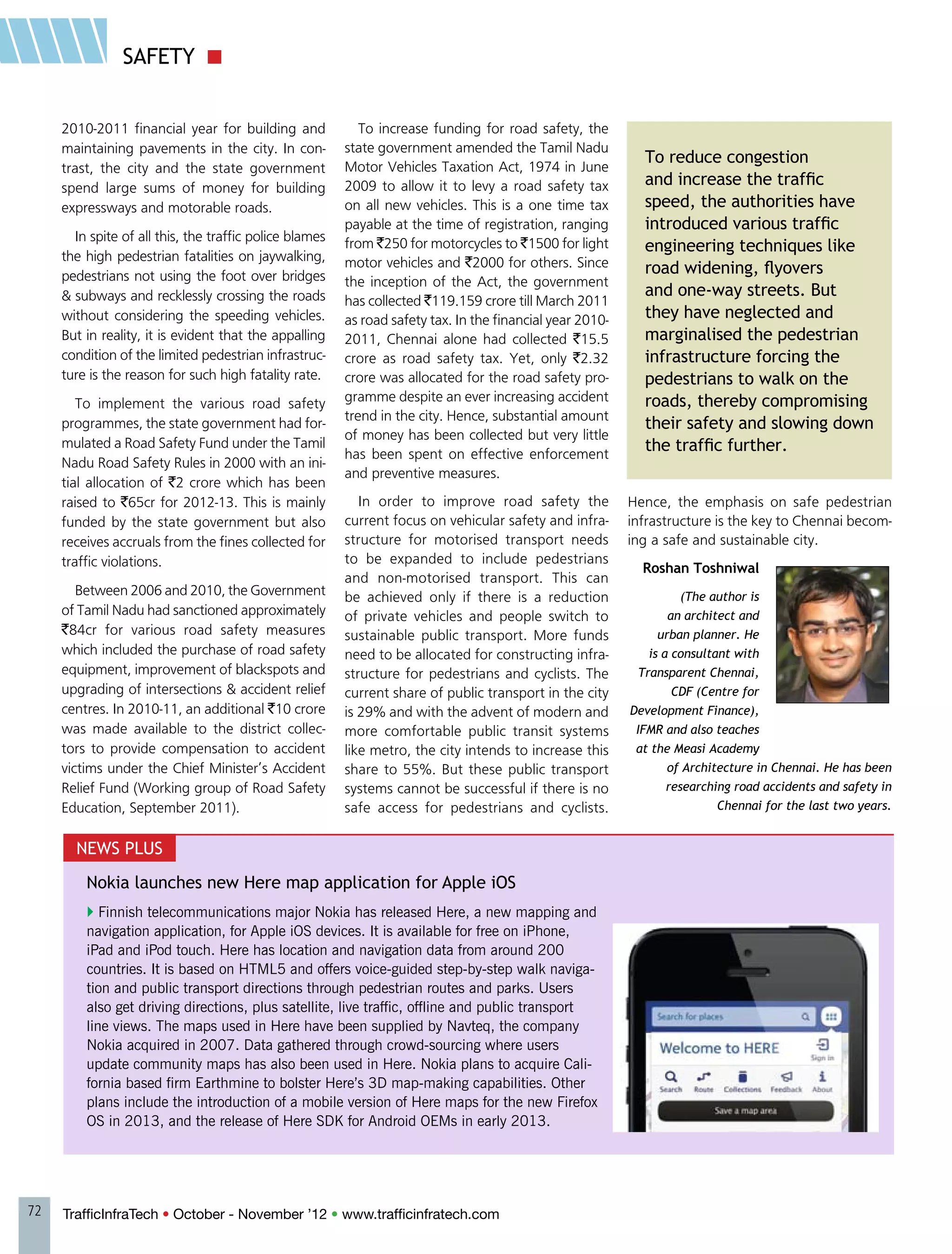 For A Safe and Sustainable Chennai Pedestrian Safety is the Key | PDF