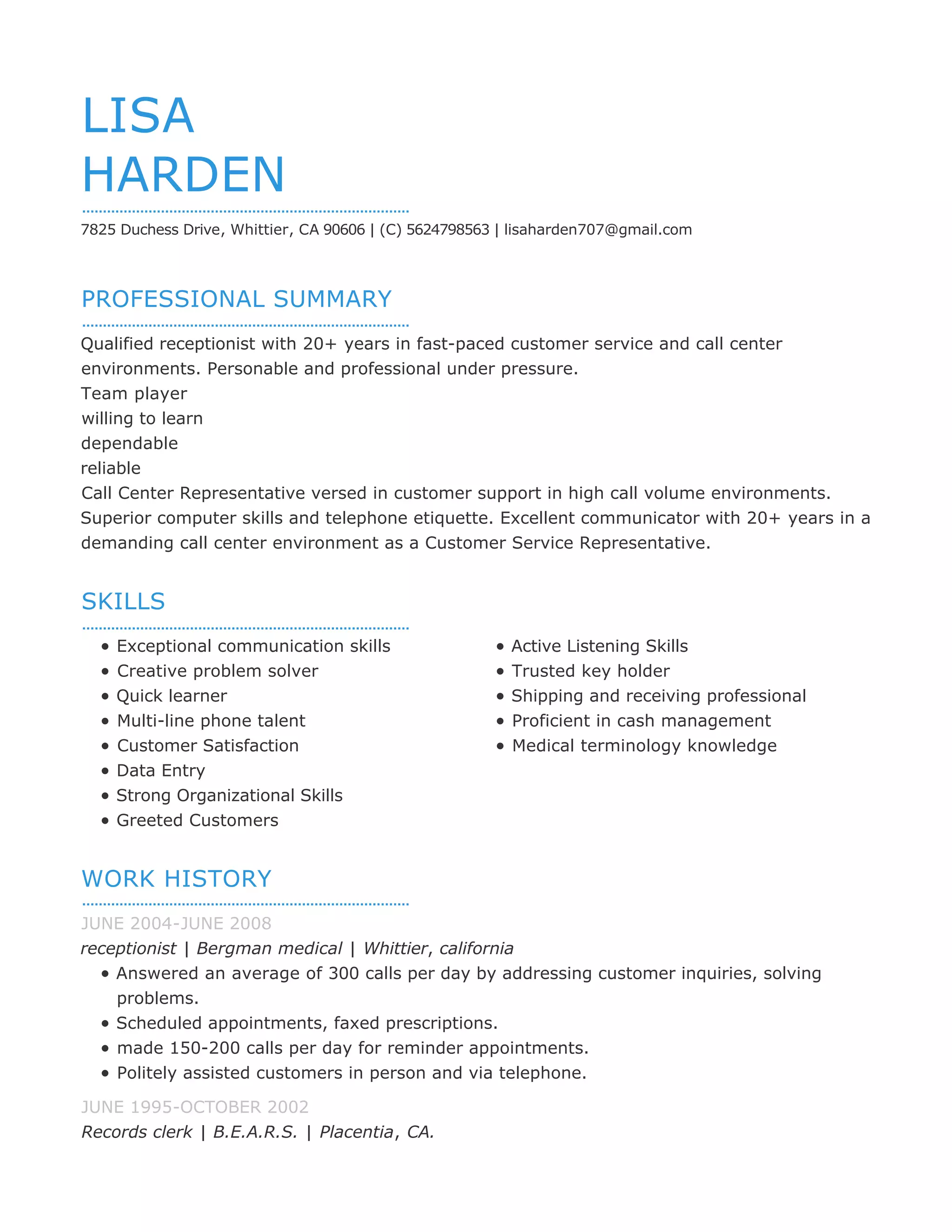 Lisa Harden Resume 2 | PDF
