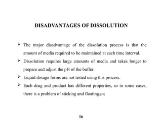 Dissolution Apparatus Presentation of Final year B.Pharmacy | PPTX