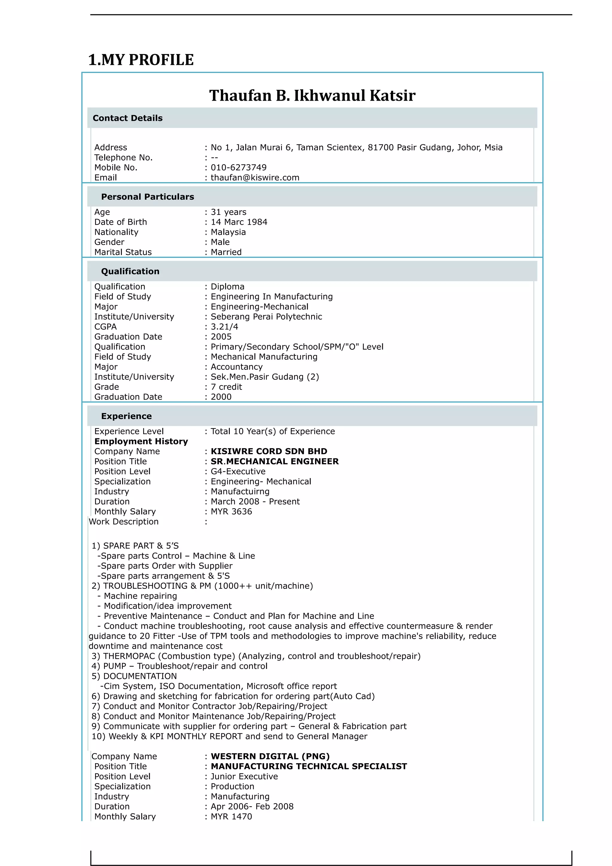My Profile Rtf