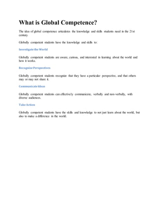 21 century and global competency | PDF
