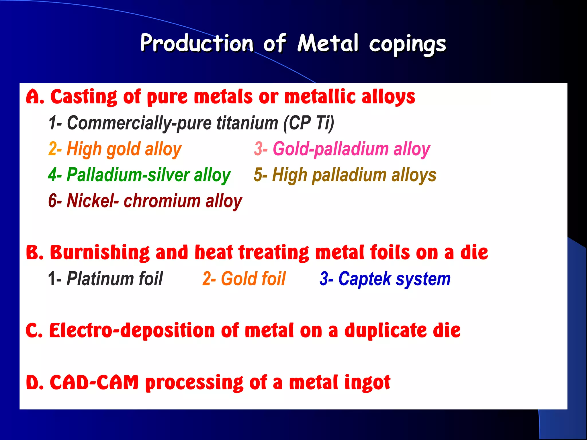 DENTAL CERAMICS Dental Porcelain All-CERAMIC RESTORATIONS dental ...