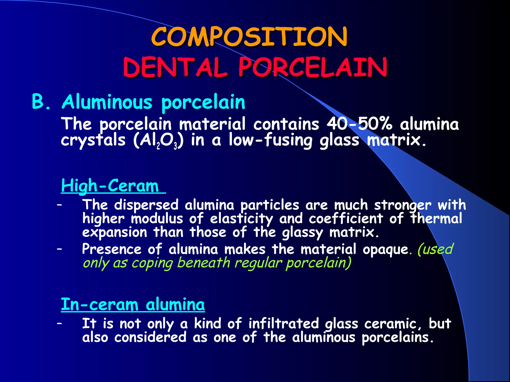 DENTAL CERAMICS Dental Porcelain All-CERAMIC RESTORATIONS dental ...