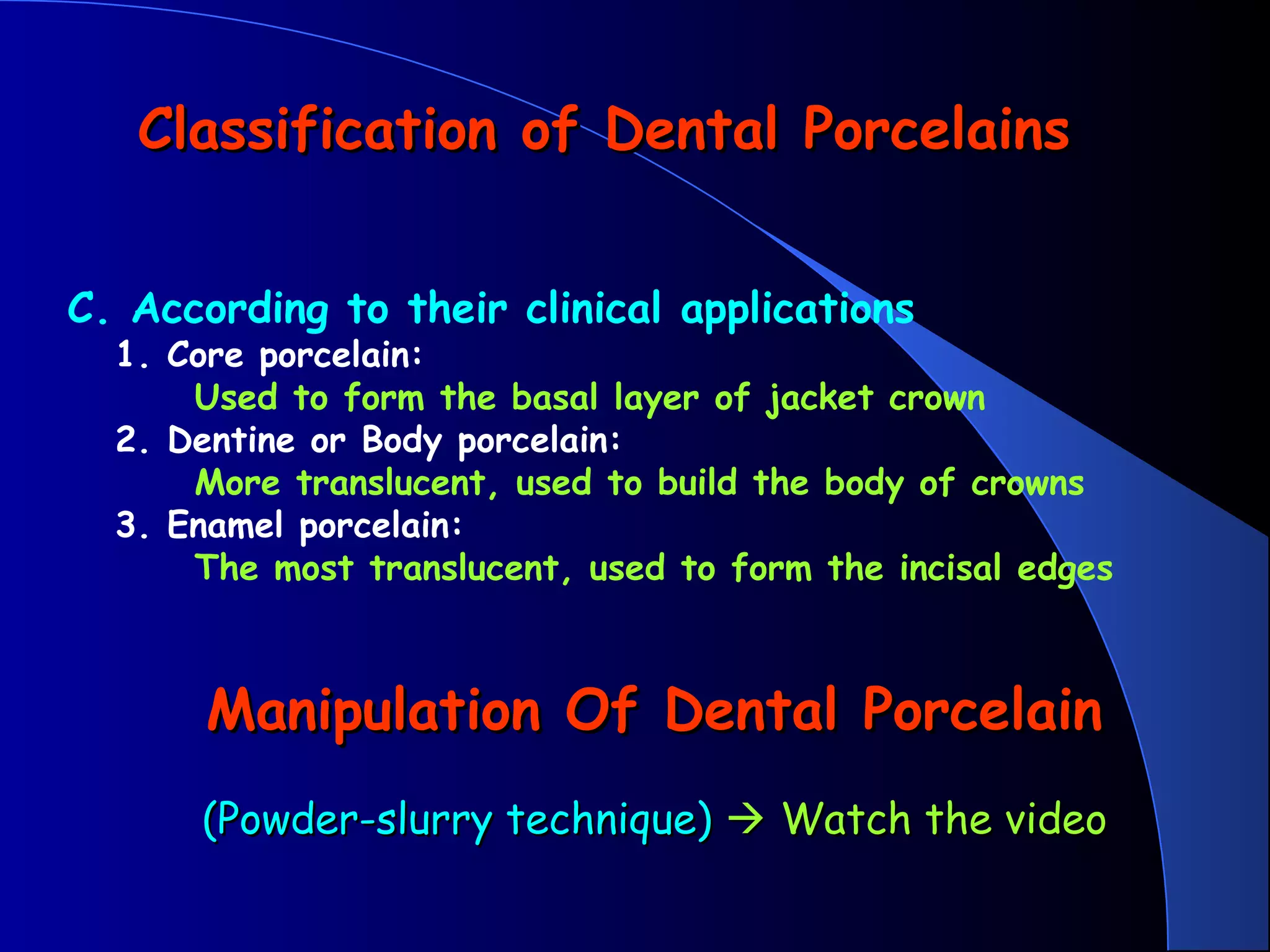 DENTAL CERAMICS Dental Porcelain All-CERAMIC RESTORATIONS dental ...