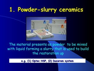 DENTAL CERAMICS Dental Porcelain All-CERAMIC RESTORATIONS dental ...
