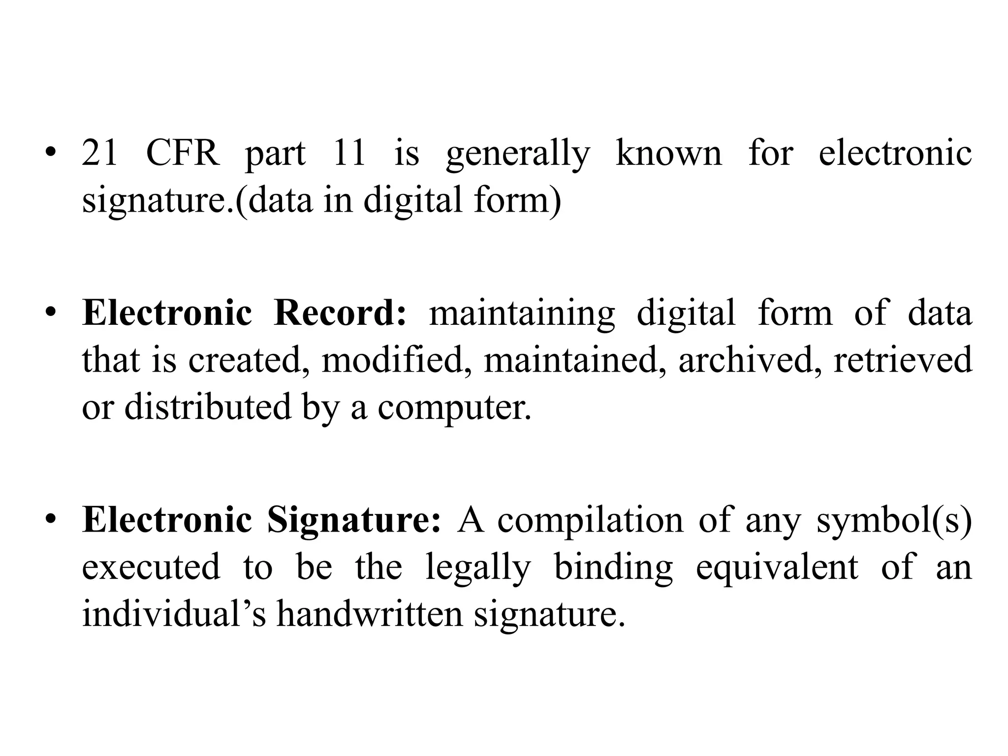 21 Code of Federal Regulation(21-CFR) | PPTX
