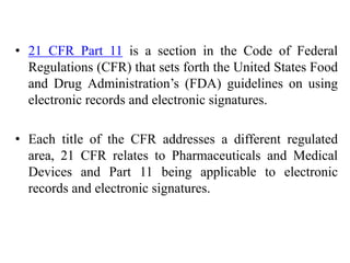 21 Code of Federal Regulation(21-CFR) | PPTX