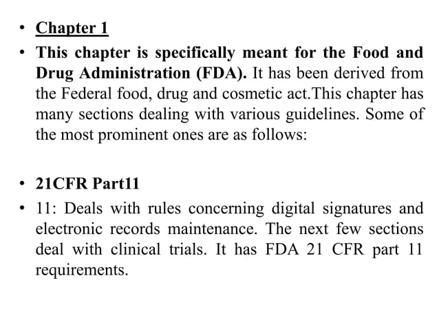 21 Code of Federal Regulation(21-CFR) | PPTX