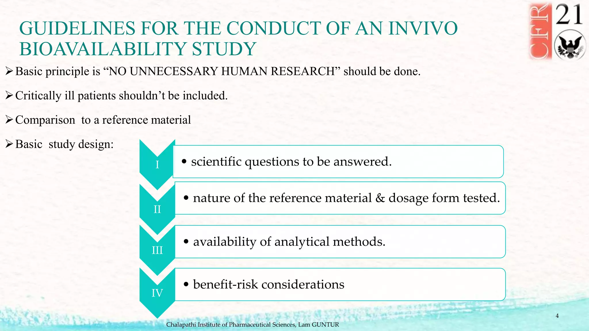 21CFR 320- BIO AVAILABILITY AND BIO EQUIVALENCE REQUIREMENTS | PPTX