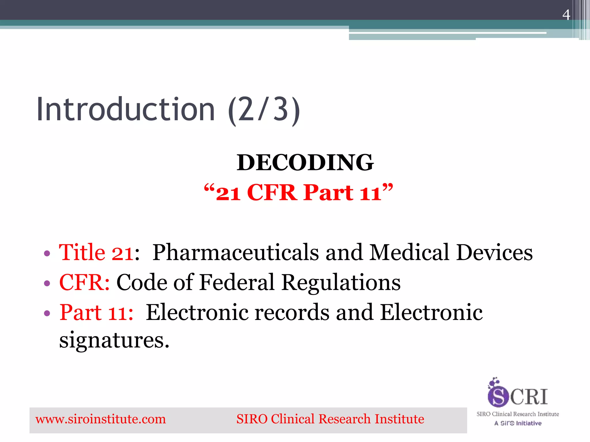 21 CFR Part 11 Code of Federal Regulations.pptx