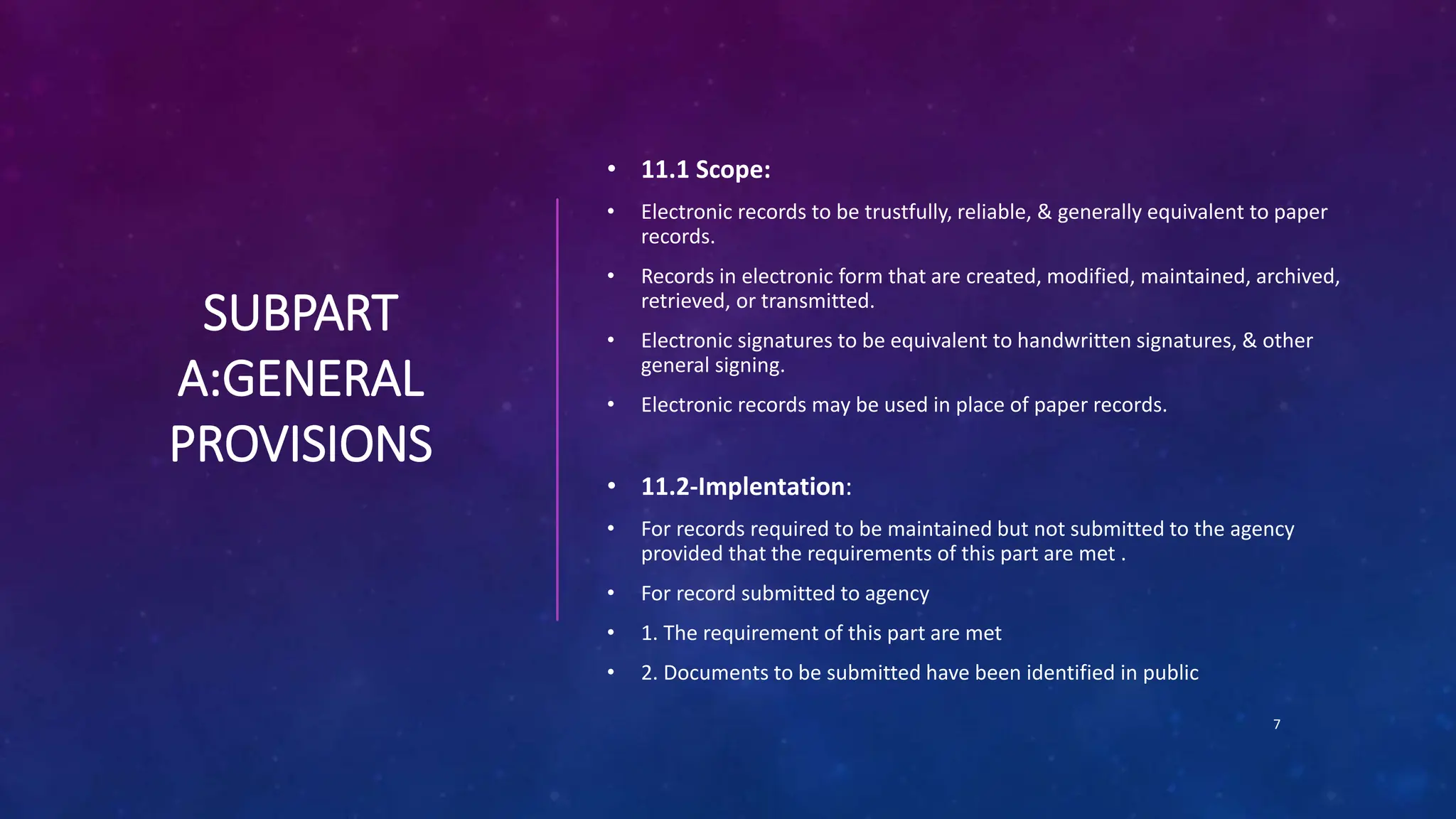 21 CFR part 11- ELECTRONIC RECORDS; ELECTRONIC SIGNATURES | PPTX