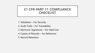 21 CFR Part 11 checklist software.pptx