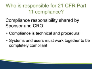 21 CFR Part 11 Compliance - Database Integrations | PPT