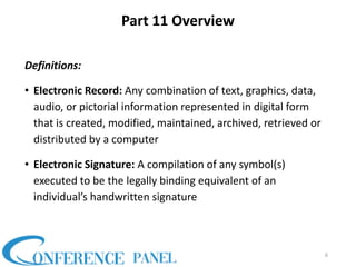 21 CFR Part 11 Electronic Records and Signatures FDA Compliance | PDF