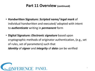 21 CFR Part 11 Electronic Records and Signatures FDA Compliance | PDF