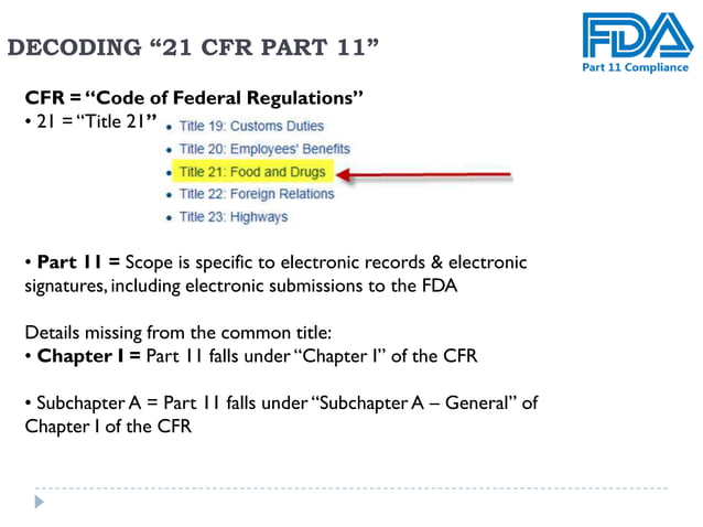 21 CFR part 11 Overview | PPT