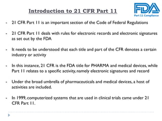 21 CFR part 11 Overview | PPT