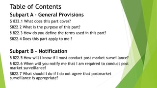 21 CFR Part 822 Post Marketing Surveillance.pptx