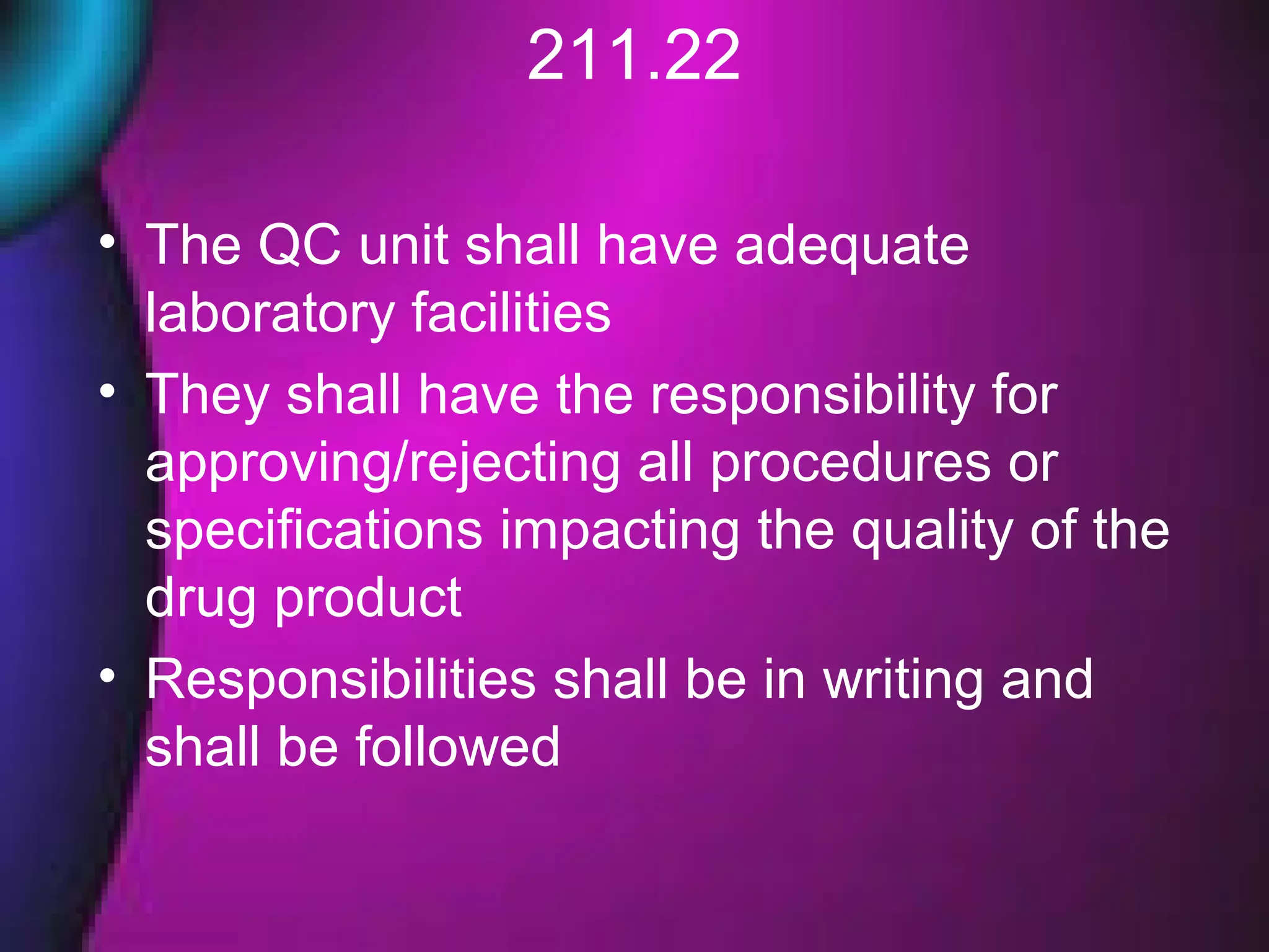 21 cfr, parts 210 211 | PPT