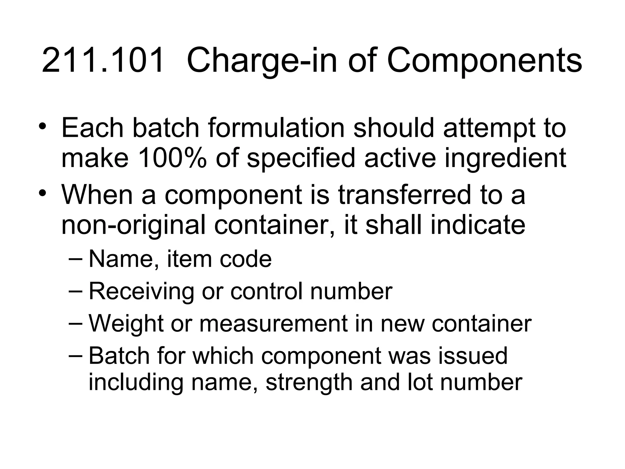 21 cfr, parts 210 211 | PPT
