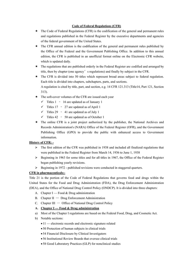 21-CODE CODE OF FEDERAL REGULATIONS (CFR) | PDF | Pharmaceutical Drugs | Medical Health