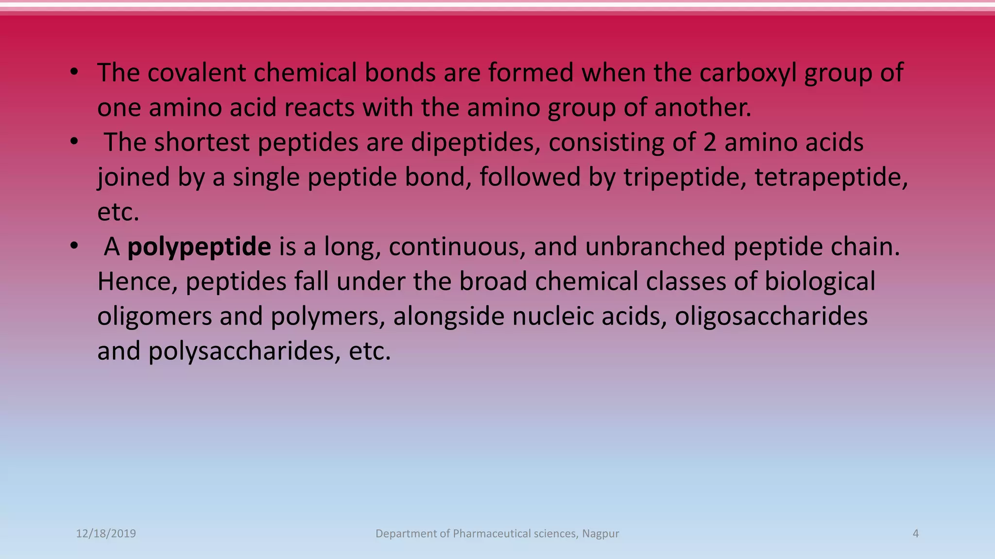 Chemistry of peptide (BPHARM,MPHARM,MSC,BSC) | PPTX