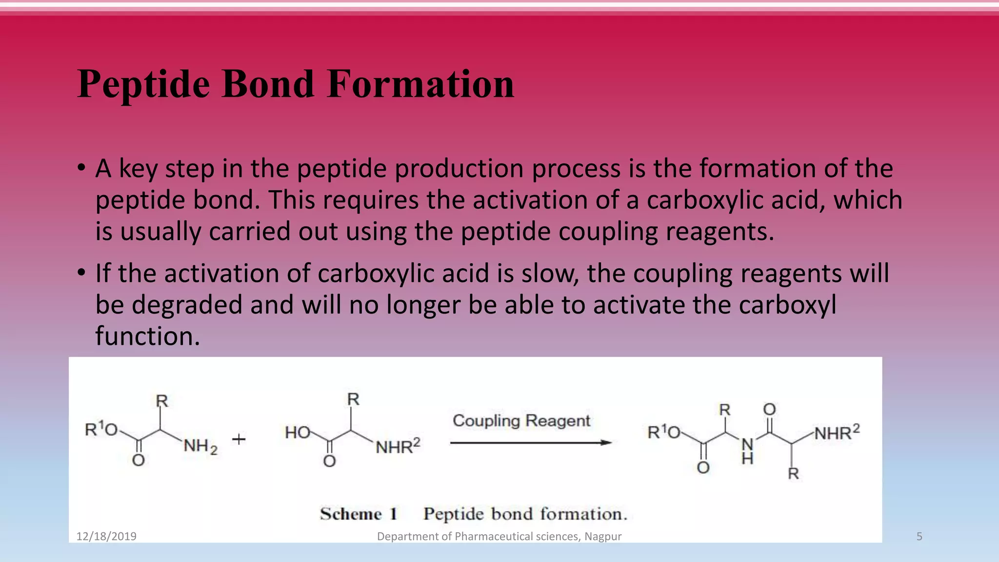 Chemistry of peptide (BPHARM,MPHARM,MSC,BSC) | PPTX