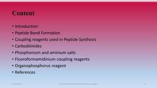 Chemistry of peptide (BPHARM,MPHARM,MSC,BSC) | PPTX