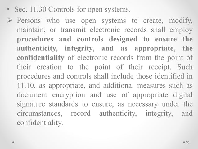 21 code of federal regulation | PPTX | Computing | Technology & Computing