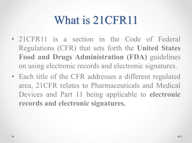 21 code of federal regulation | PPTX | Computing | Technology & Computing