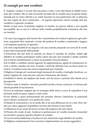 21 consigli per non venditori | PDF