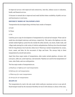 Transportation Engineering- 21CV52- Module 1 | PDF