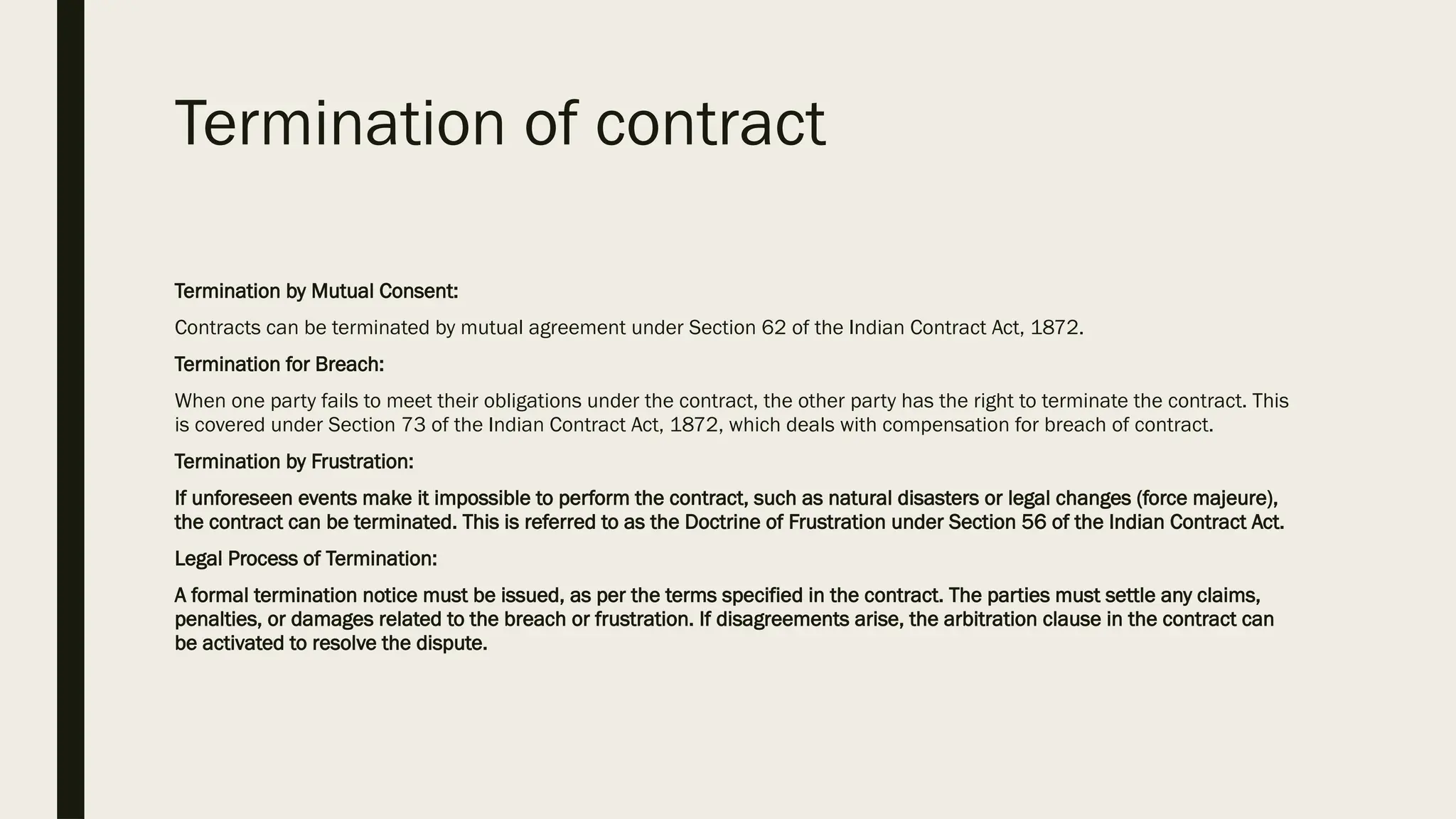 Termination of contract, completion certificate and quality Contract | PPTX