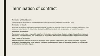 Termination of contract, completion certificate and quality Contract | PPTX