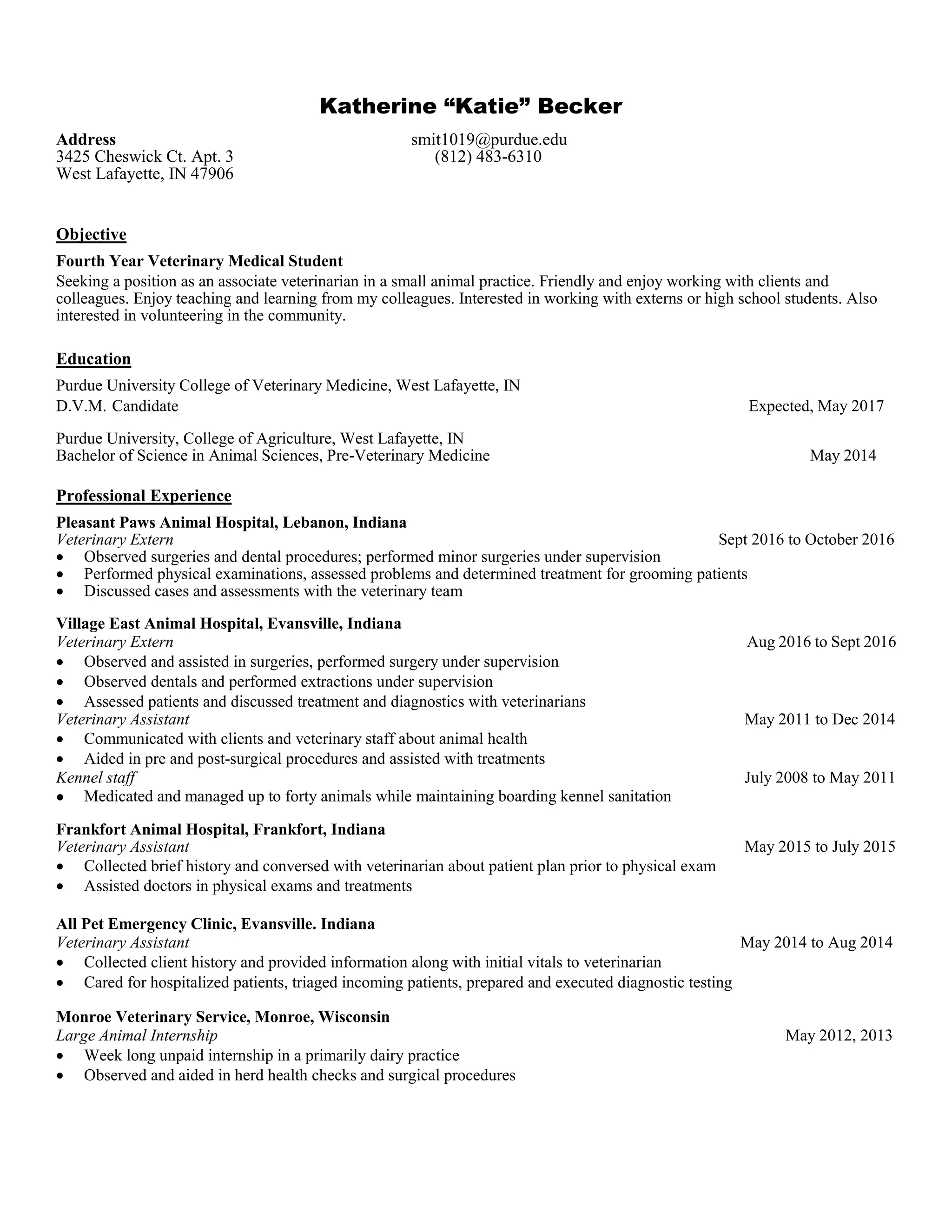 Katherine Becker_ Class of 2017_ Resume | PDF