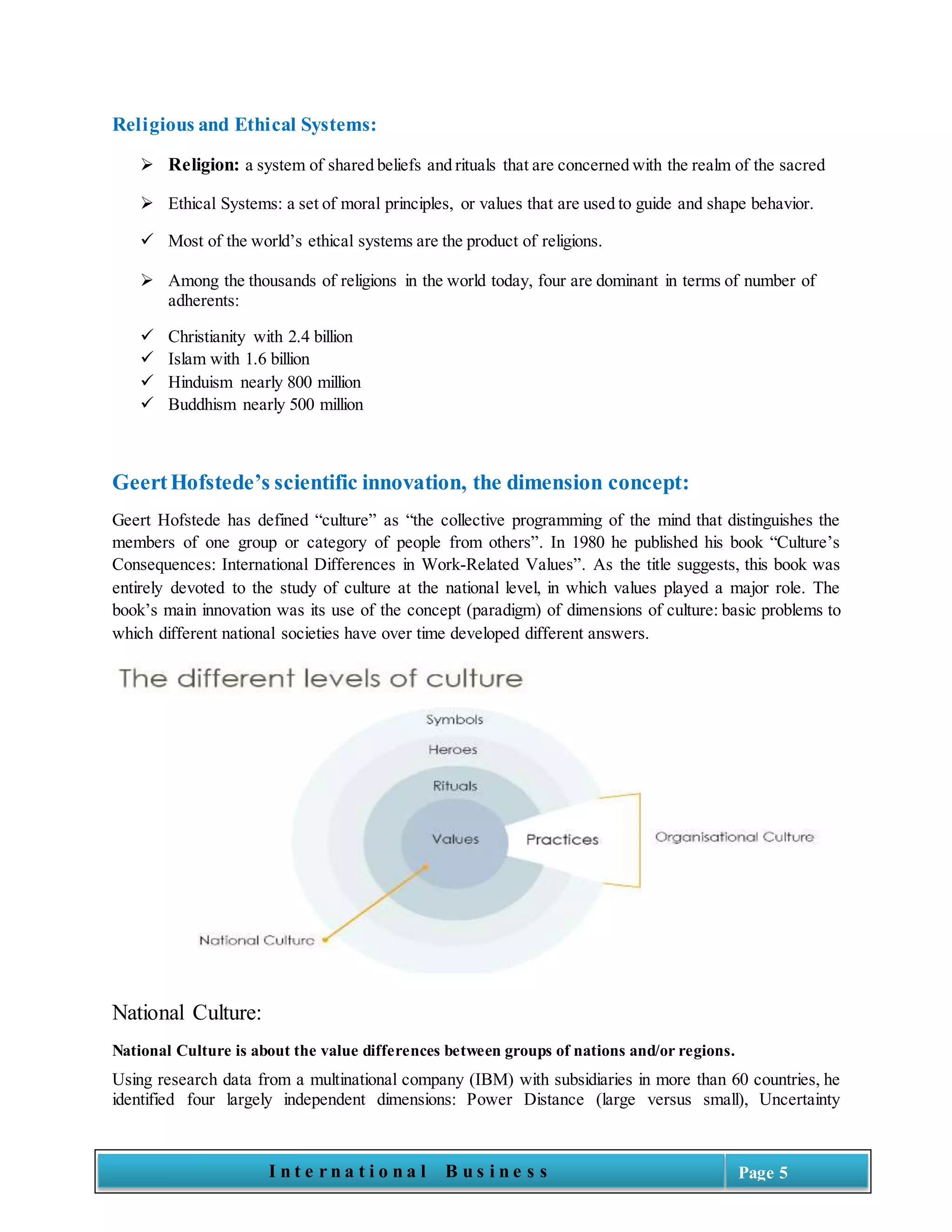 What are the determinants of culture In terms of Hofstede model ...