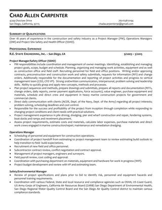 Chad Carpenter Resume | PDF