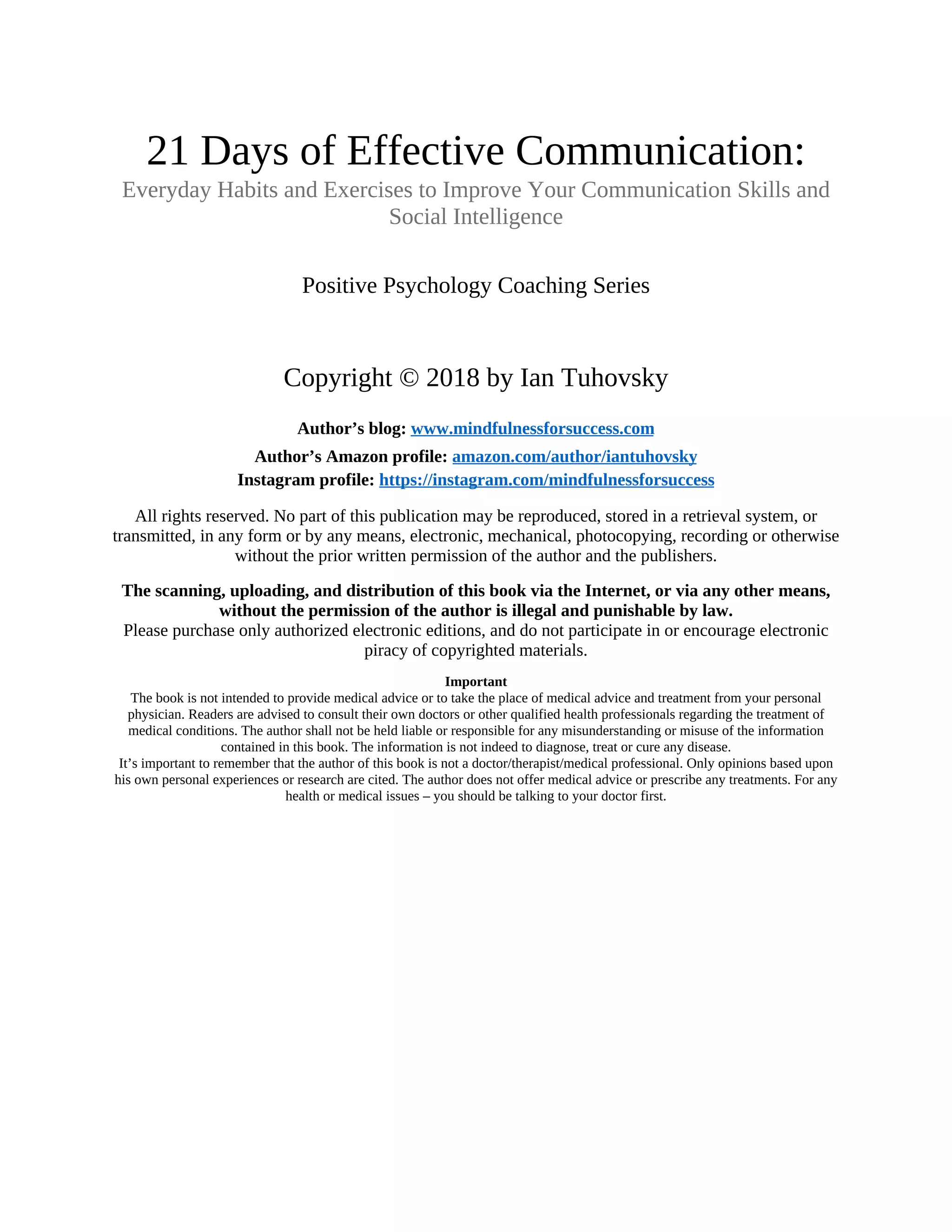 21 days of effective communication everyday exercises to improve your ...
