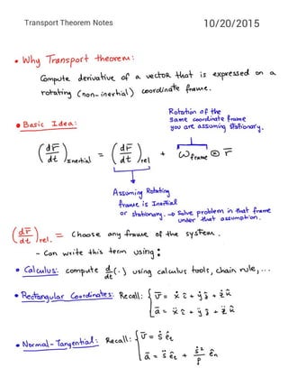 Transport Theorem Notes | PDF