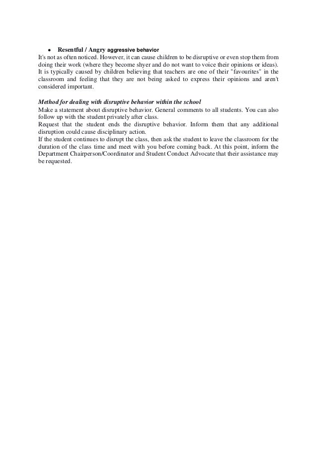 Disruptive behavior | PDF