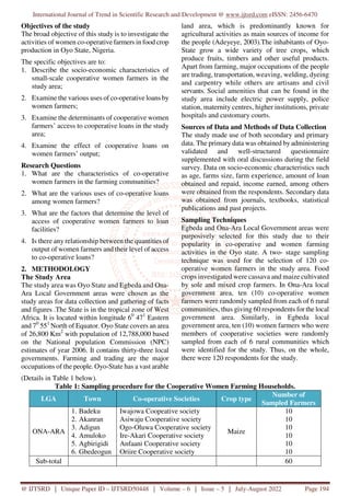 Determinants of Co Operative Loan Access among Women Farmers in Oyo ...