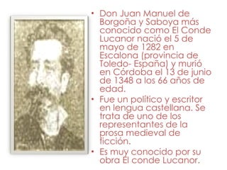 Don juan manuel el conde lucanor | PPT